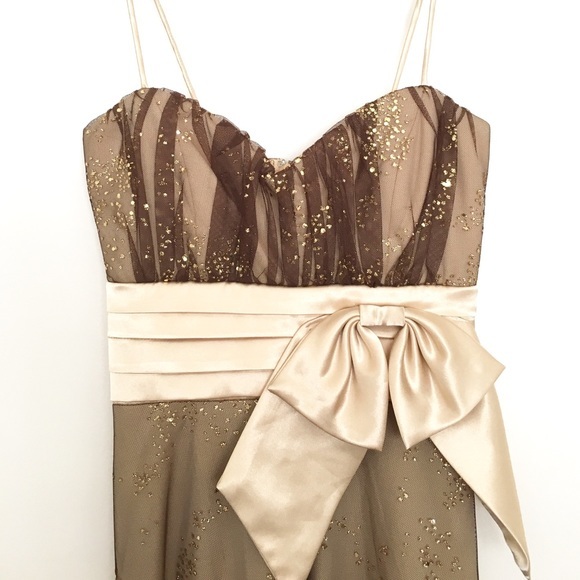 Cindy Collection | Dresses | Nwt Cindy Collection Gold Nude Lace ...